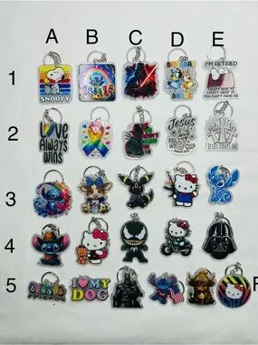 Handmade | Accessories | Silver Character Acrylic Keychains Bag Charms ...